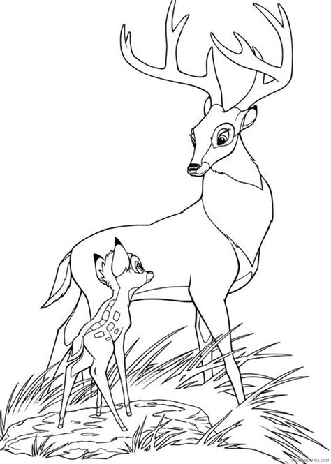 Bambi Coloring Pages And His Mother Coloring4free