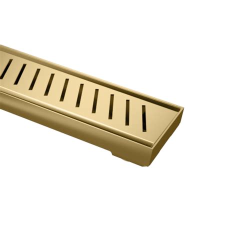 Microcement Linear Shower Drain 600 Mm Wiper Mcr Zonda Pvd Brass
