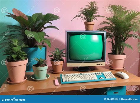 Pc Retro Y K Desktop Lofi Wallpaper Vector Illustration Cartoondealer