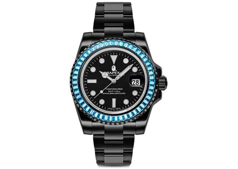 Bape Type 1 Bapex Crystal Stone Watch Green Mens Ss23 Us