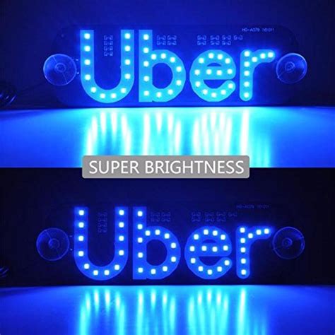 Uber Led Light Sign Taxi Blue Lighted Window Sign