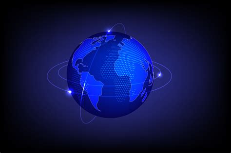 행성 지구 네트워크 글로벌 시스템 및 통신 위성 연결 데이터 개념 3차원 형태에 대한 스톡 벡터 아트 및 기타 이미지 3차원 형태 가상현실 개념 Istock