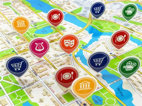 Premium Photo City Map And Pins With Icons Concept Of Navigation Or Gps