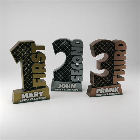 3d Printable Trophy Customizable Award Value Pack By Elias