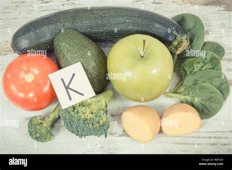 Vintage Photo Fresh Fruits And Vegetables Containing Vitamin K
