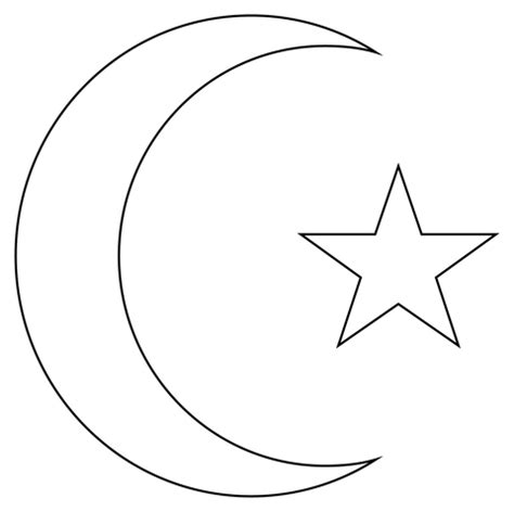 Dibujo De Estrella Y Media Luna Para Colorear Dibujos Para Colorear