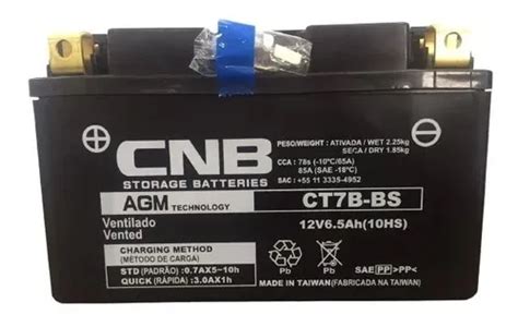 Bateria Cnb Ct7b Bs Daytona Ttr250 Panigale Klx400r Dr Z400