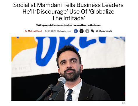 Ben Socialist Mamdani Tells Business Leaders Hell ‘discourage Use Of ‘globalize The Intifada