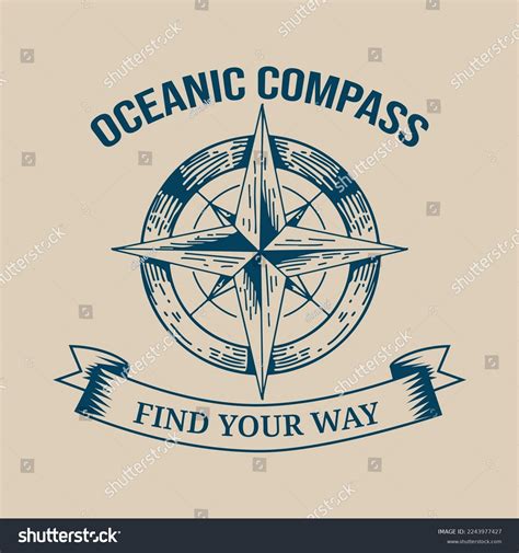 Old Vintage Compass Engraving Style Stock Vector Royalty Free 2243977427 Shutterstock