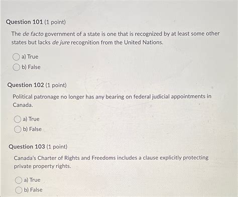 Question 101 1 ﻿pointthe De Facto Government Of A