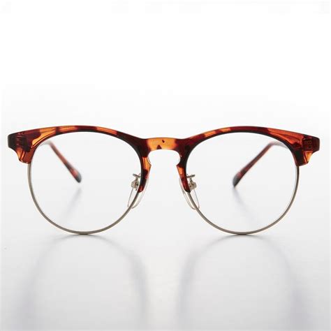 Tortoise Half Frame Vintage Eyeglasses Quinn Etsy Vintage