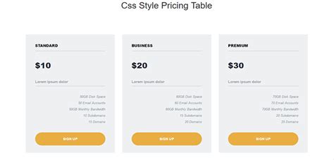 Responsive Simple Pricing Table Bootstrap Themes