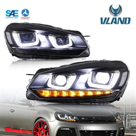 VLAND PHARES POUR VW Golf 6 MK6 VI GTD 10 14 LED DRL Feux Avant Avec