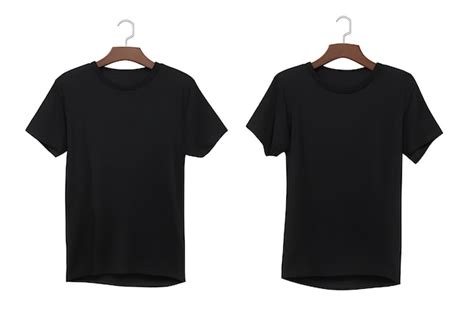 Premium Ai Image Blank Black Tshirt Hanger Isolated On White Background