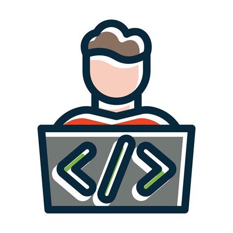 Programmer Vector Thick Line Filled Dark Colors Vector Art At Vecteezy