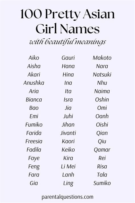 The Ultimate List Of Cool Asian Girl Names Their Meanings Unique