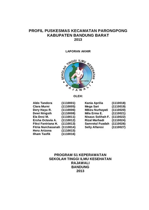 DOCX Cover Profil Puskesmas Kecamatan Parongpong DOKUMEN TIPS
