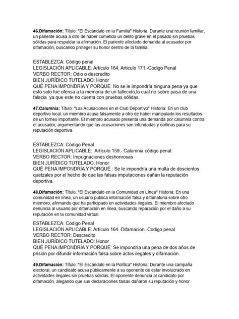 Casos Derecho Penal Karla Pdf Castigos Difamación