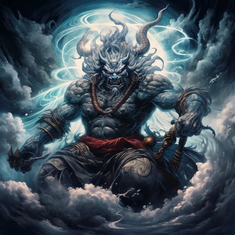 Raijins Roar Japanese God Of Thunder Mitologi Monster