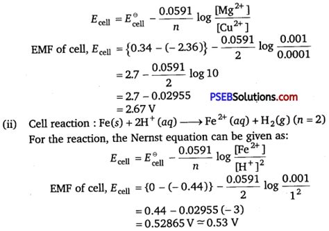 PSEB Th Class Chemistry Solutions Chapter Electrochemistry PSEB Solutions