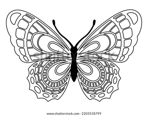 Vector Coloring Book Page Silhouette Elegant Stock Vector Royalty Free