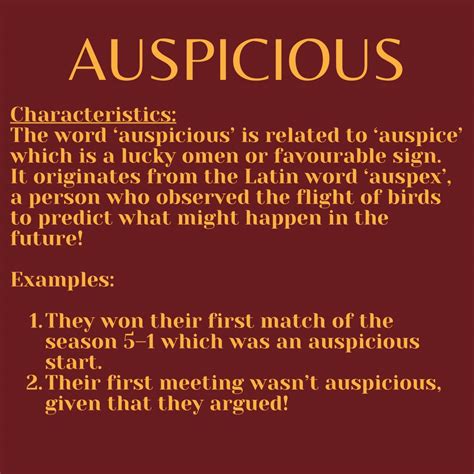 Auspicious Definition And Example