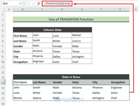 How To Convert Single Columns To Rows In Excel With Formulas 4 Methods