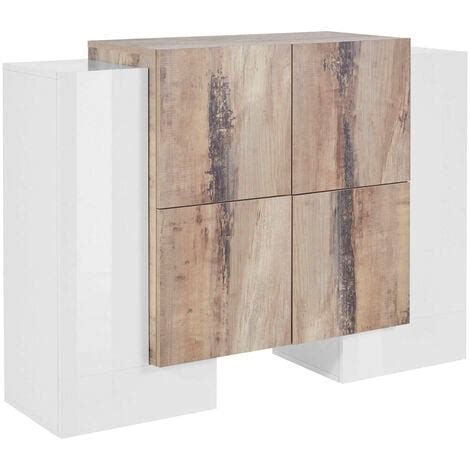 Dmora Aparador de diseño moderno con 6 puertas batientes Made in Italy