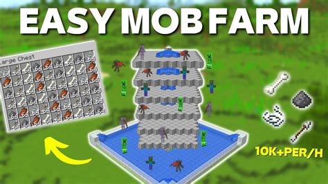 Minecraft Easy Mob Farm Tutorial 10k Item Perhour Youtube
