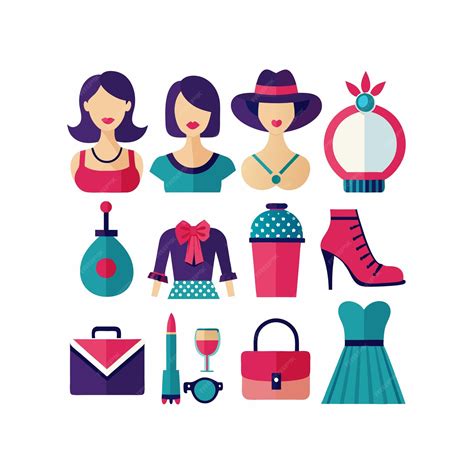 Fashion And Beauty Icon Set Vector Illustration Premium Ai Generated Vector