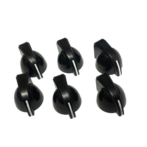 Chk Mini 6b Set Of 6 Mini Black Chicken Head Knobs W Indicator Lines
