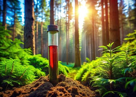 Detailed Soil Sampling In A Lush Evergreen Forest Ecosystem