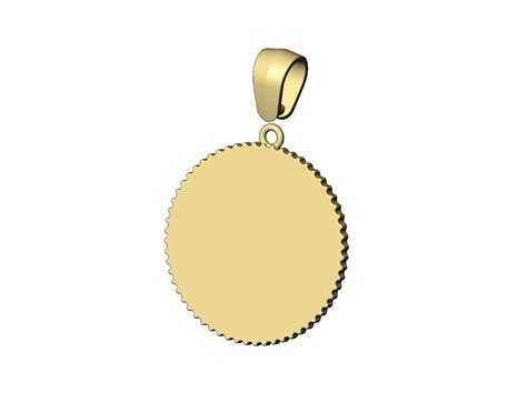 🪙 blank notched pattern memory coin with bail 3d print model・ stl file