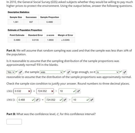 Solved In 2010 The General Social Survey Gss Asked