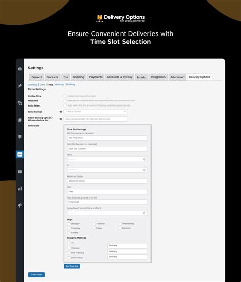 Delivery Options For Woocommerce Date And Time Slots Plugin