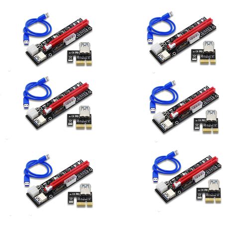 6 Pcs Pci E Gpu Riser Express Cable 16x To 1x With Vicedeal