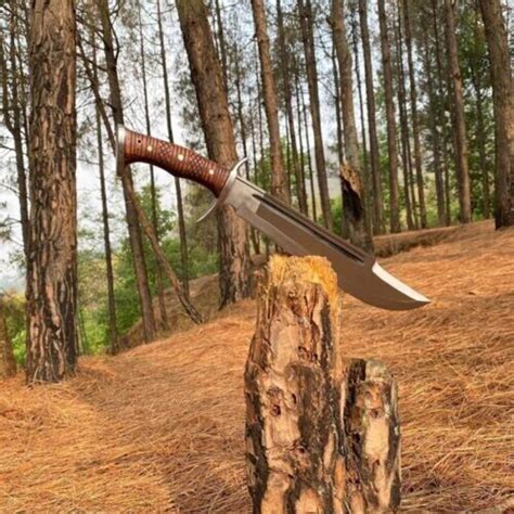 Custom Handmade Carbon Steel Blade Fighting Machete Bowie Kn Inspire