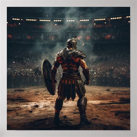 Determined Secutor Gladiator Poster Battle Worn Zazzle Bright