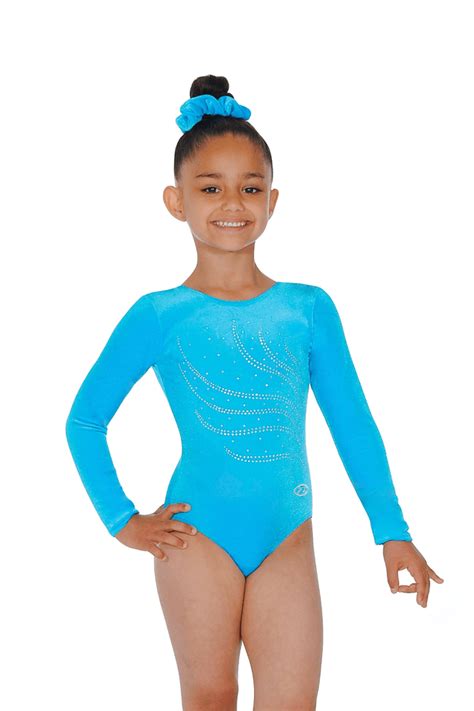 Tiara Crystal Motif Long Sleeved Gymnastics Leotard The Zone
