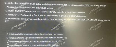 Solved Consider The Statements Given Below And Choose The