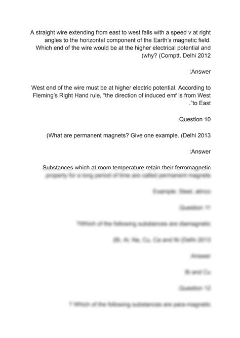 Solution Important Questions For Class 12 Physics Chapter 5 Magnetism