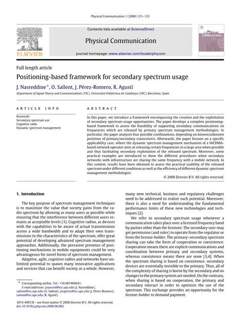 Pdf Positioning Based Framework For Secondary Spectrum Usage