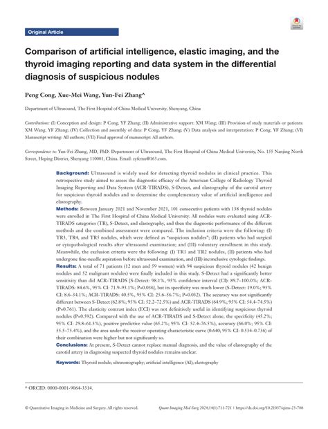 Pdf Comparison Of Artificial Intelligence Elastic Imaging And The