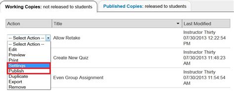 Sakai Unc Tutorials Tests And Quizzes Assessment Settings