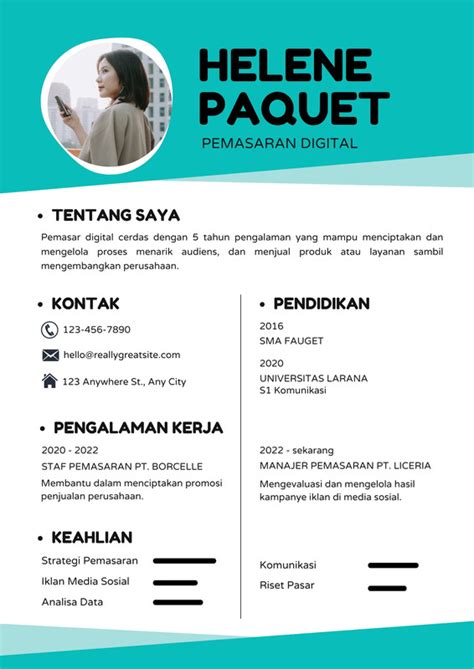 Gratis Contoh Cv Desain Grafis Keren Canva