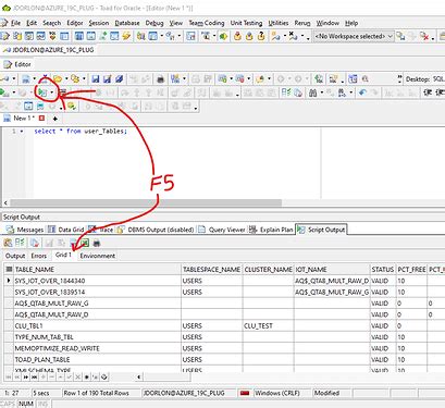 Editor F5 Execute As Script Vs F9 Execute Compile Toad For