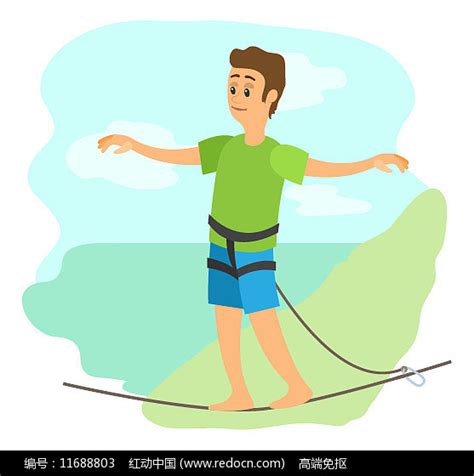 极限运动走钢丝的男人图片下载 红动中国