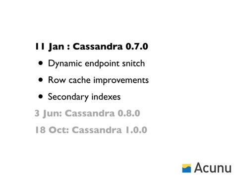 Cassandra Performance Past Present And Future Ppt
