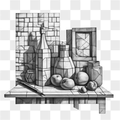 Download Artistieke Tekening Tafel Met Objecten Schetsen Online Op Creative Fabrica