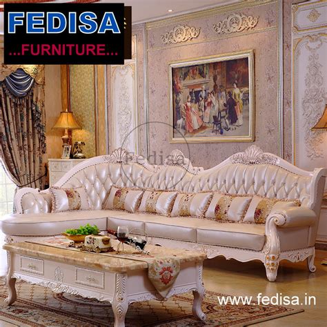 Classical Luxury L Shape Sofa L Shaped Leatherette Sofa 6 Seater Sofa